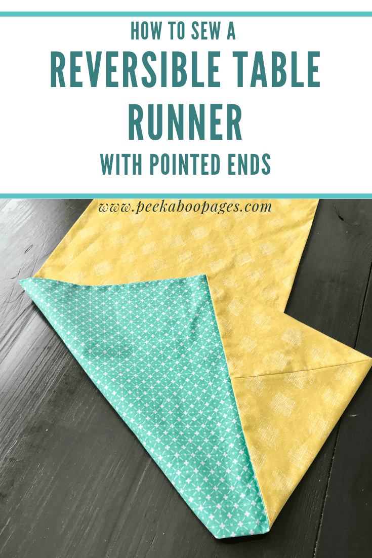 How To Sew A Reversible Table Runner With Pointed Ends Peek a Boo Pages